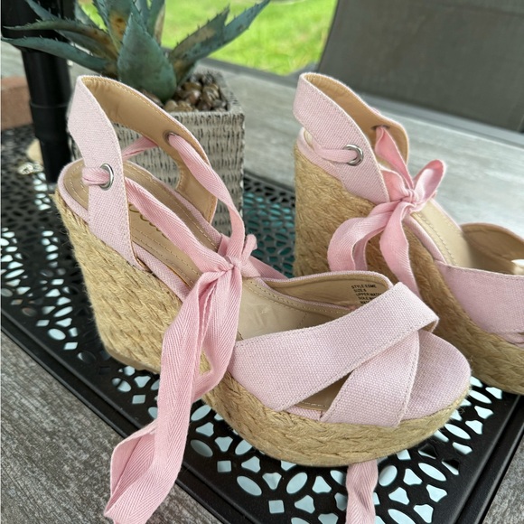 Lulus | Shoes | Pink Wedge Espadrille Sandals | Poshmark